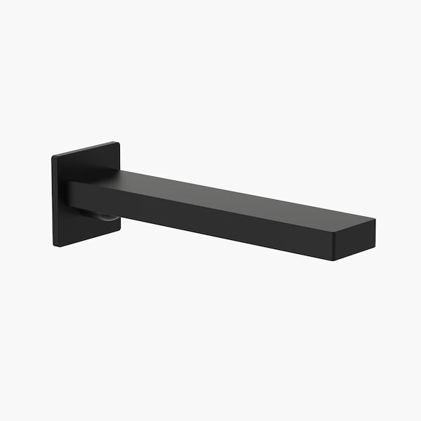 Round Square Wall Basin/Bath Outlet 220mm - Lead Free-Matte Black